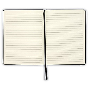 Samsill Large Size Writing Notebook, Hardbound Cover, 7.5 Inch x 10 Inch, 120 Ruled Sheets (240 Pages), Black