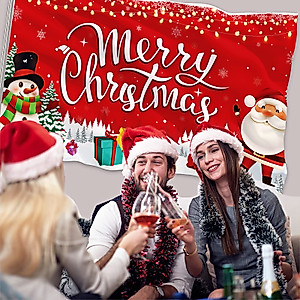 Tiamon Christmas Flag 3 x 5 Feet Double Sided Xmas Large Flag for Outside Santa Snowman Winter Holiday Polyester Flag Xmas Garden Yard Flag Christmas Welcome Signs Banner for Outdoor Yard Decoration