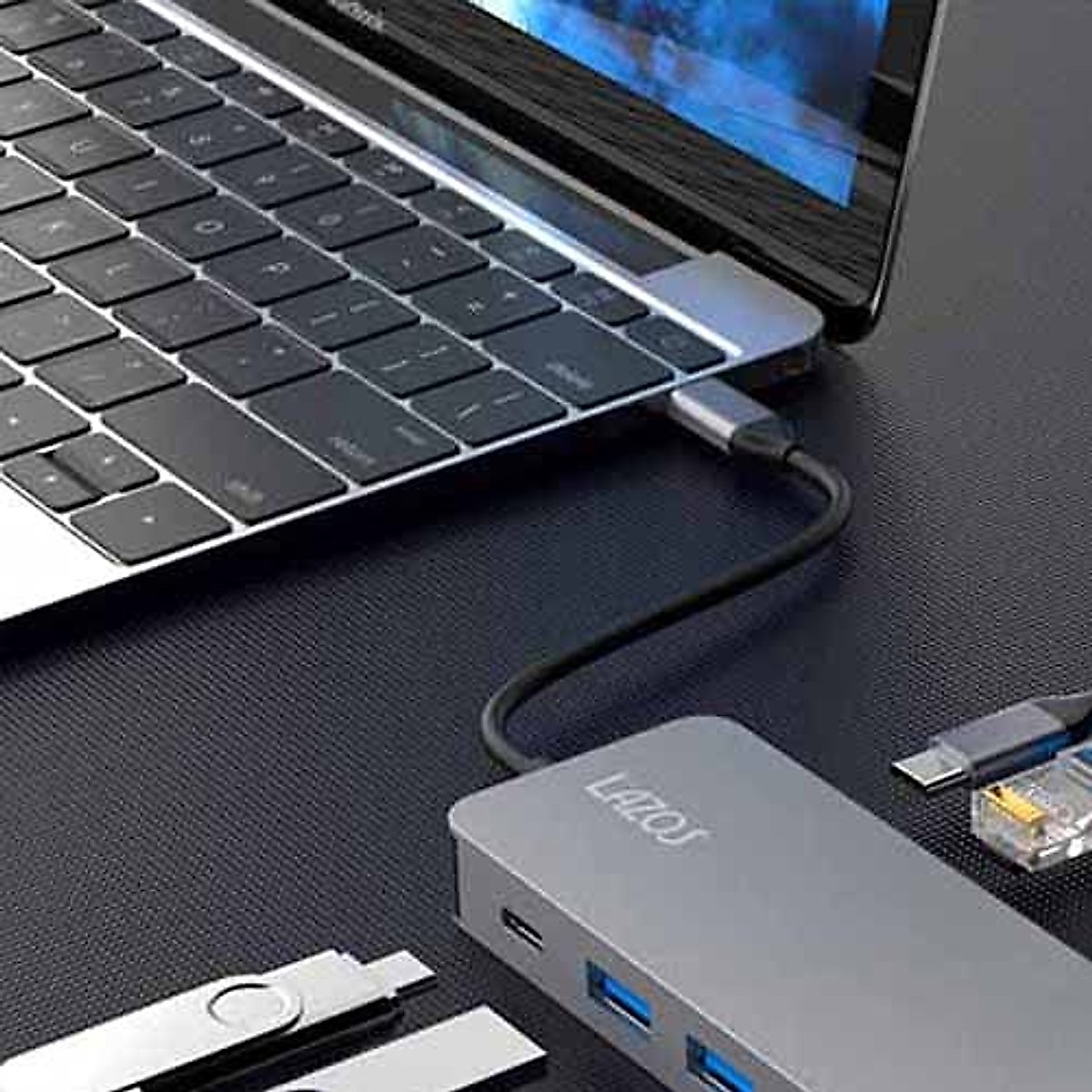 Reader Media Techno L-CH11 Lazos Type-C Converter Adapter, 11-in-1, Silver
