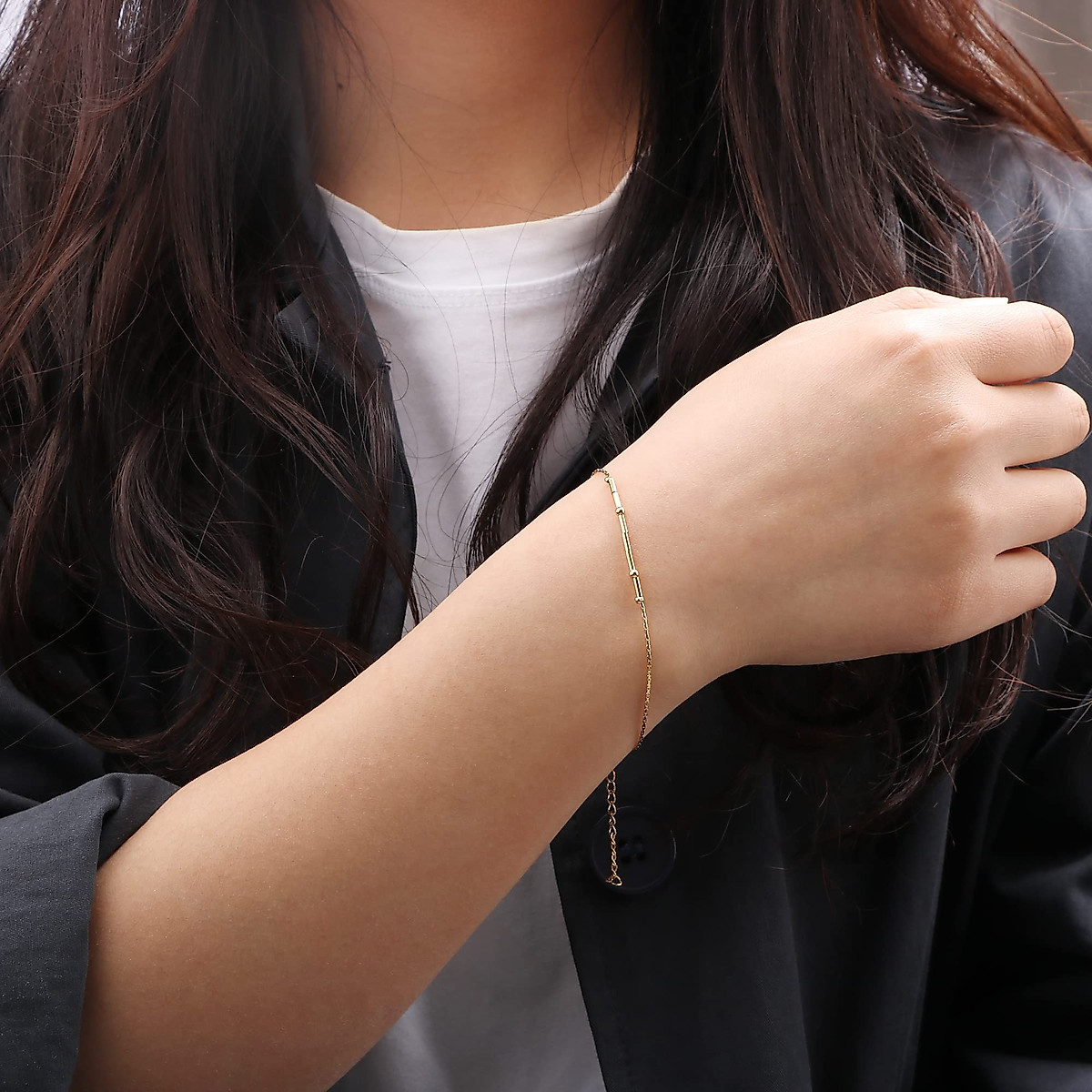 JoycuFF Beautiful Badass Morse Code Bracelet Unique Gifts For Women Aunt Sister Best Friend Daughter Bracelet From Mom Birthday Valentine's Day Christmas Gold Bracelet