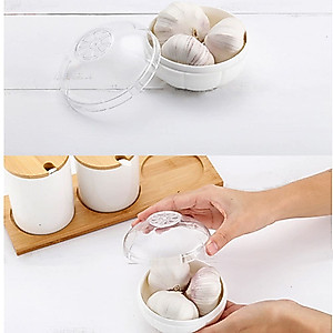 OUKEYI Green pepper, onion, Tomato, Lemon, and garlic transparent Fruit and Vegetable Storage ，Reusable Refrigerator Box Storage Bowls Saver Holder， Storage Keeper Holder for Fridge