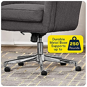 Serta Ashland Ergonomic Home Office Chair with Memory Foam Cushioning Chrome-Finished Stainless Steel Base, 360-Degree Mobility, Dark Grey