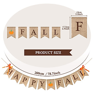 Thanksgiving Maple Leaf Garland Artificial Fall Foliage Garland and 20 LEDs String Light and Happy Fall Burlap Banner Thanksgiving Pumpkin Bunting Flag Garland for Autumn Thanksgiving Window Decor