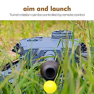 Adepe 2.4GHz 1/16 RC Tanks Simulation of Smoke Emission Sound Effect Army Tank Toys Simulation Remote Control Vehicles Model with Sound and Light RC Military Toys RTR for Kids (with Two Batteries)