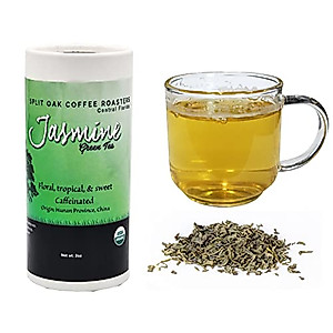 Green Tea Loose Leaf Organic, Jasmine Green Tea, Health, Strong and Natural Pure Leaf Tea. Best Organic Green Tea, Super Green Breakfast, Hot or Iced by Split Oak.