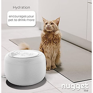 Nugget Lite Pet Water Fountain | 2.5 L Drinking Fountain for Cats and Dogs (White)