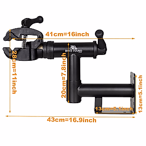 Bikehand Bike Repair Stand - Bench or Wall Mount Bicycle Mechanics Home Workstand - for Mountain Bikes and Road Bikes Maintenance