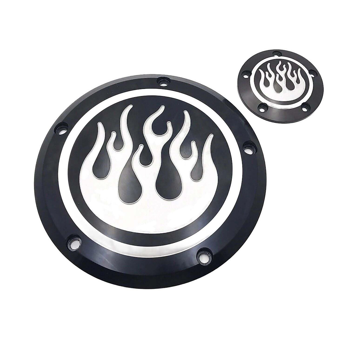 HTTMT- Road King Dyna Sportster Street Bob Black Flame Fire Derby Timer Cover Compatible with H-D FLD FLHR FLHR FLHTC FLHTCU FLSTSB FXD XL 883 Motorcycle