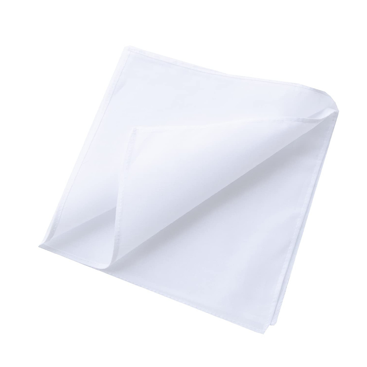 CoCoUSM Solid White Cotton Handkerchiefs for Wedding Party DIY Draw Gift Bulk