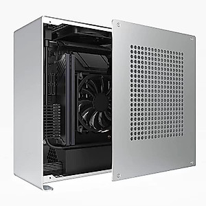 ZZAW A1P Mini-ITX PC Case, Mini Computer Case in Silver Color, Full Aluminum Small Gaming Computer Chassis with 3.0 Dual Reverse PCI Riser Cable