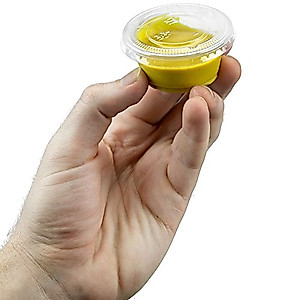 Back of House Ltd. 100-pack of Disposable Clear Plastic Condiment Storage Cups with Lids - Choose 2 oz. or 4 oz. - For Restaurant, Home, Gelatin Shots (2 oz.)