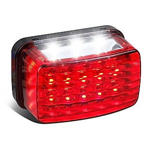 QUASCO Led Tail Light Red Lens ATV Taillight Brake Lights Compatible with Yamaha Grizzly Big Bear Bruin Kodiak Wolverine Rhino Viking, Replacement for 5km-84710-01-00
