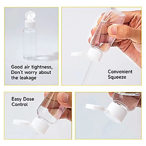 50 Pack 1.7oz/50ml Travel Plastic Empty Bottles Mini Hand Sanitizer Bulk Travel Size with Flip Cap, Squeezable Refillable Container for Cosmetic Baby Shower Birthday Wedding Party Favor (50PC-CLEAR)