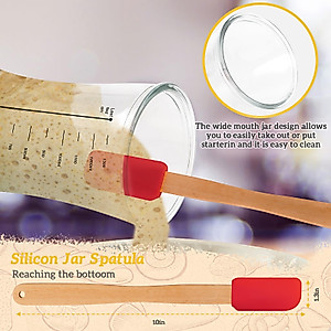 Tyniaide 50 OZ/2 Pack Pro Sourdough Starter Kit – Extra Thermometer Strips and Breathable Covers Included in Sourdough Starter Jar – A Perfect Sourdough Bread Starter Kit for Beginners to Expert