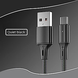 BGNTBUK Type C to Type C Cable 3A Super Fast Charge Braided Alloy LED Front Light Data Cable Suitable for Type C Charging Cable Usb3 Extension Cable 25 Ft