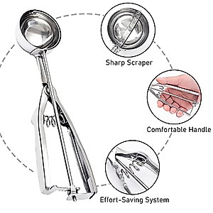 3 Pack Ice Cream Scoop, Cookie Scoop Set, Small/Medium/Large, Ice Cream Scooper, Cookie Scoops for Baking