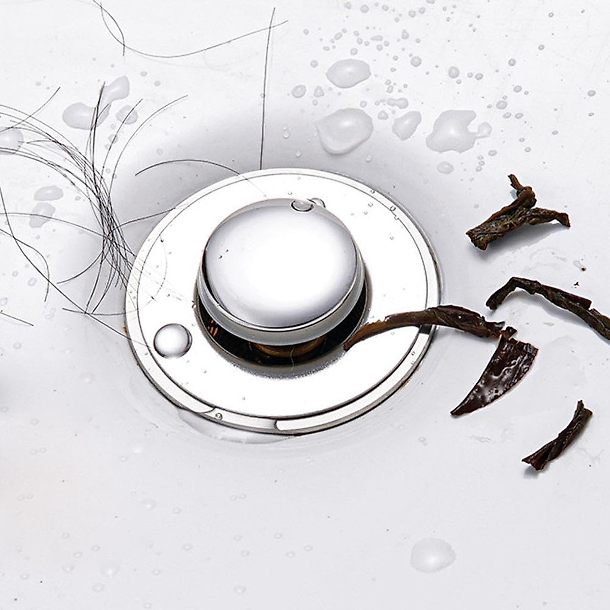 Generic Stainless Steel Floor Drain Filter, 2024 New Bathtub Sink Strainer, up Sink Filter, Rustproof Sink Strainer, Bathroom Sink Strainer for Kitchen,Bathtub and Floor Drain (5 * 3.3cm)