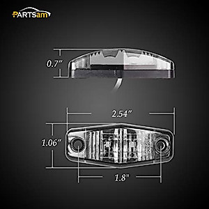 Partsam 8pcs 2.5" Oval Side Fender Marker Light Red/Amber Clear Lens Universal Surface Mount 2 LED Light, Truck Boat Trailer Sealed Mini Trailer Clearance Identification Lights(4 Red+4 Amber)