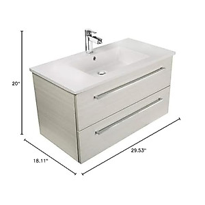 Cutler Kitchen and Bath Silhouette Wall Hung Bathroom Vanity, 30 Inches