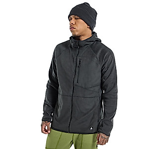 Burton Men's Stockrun Warmest Hooded Full-Zip Fleece, True Black, L