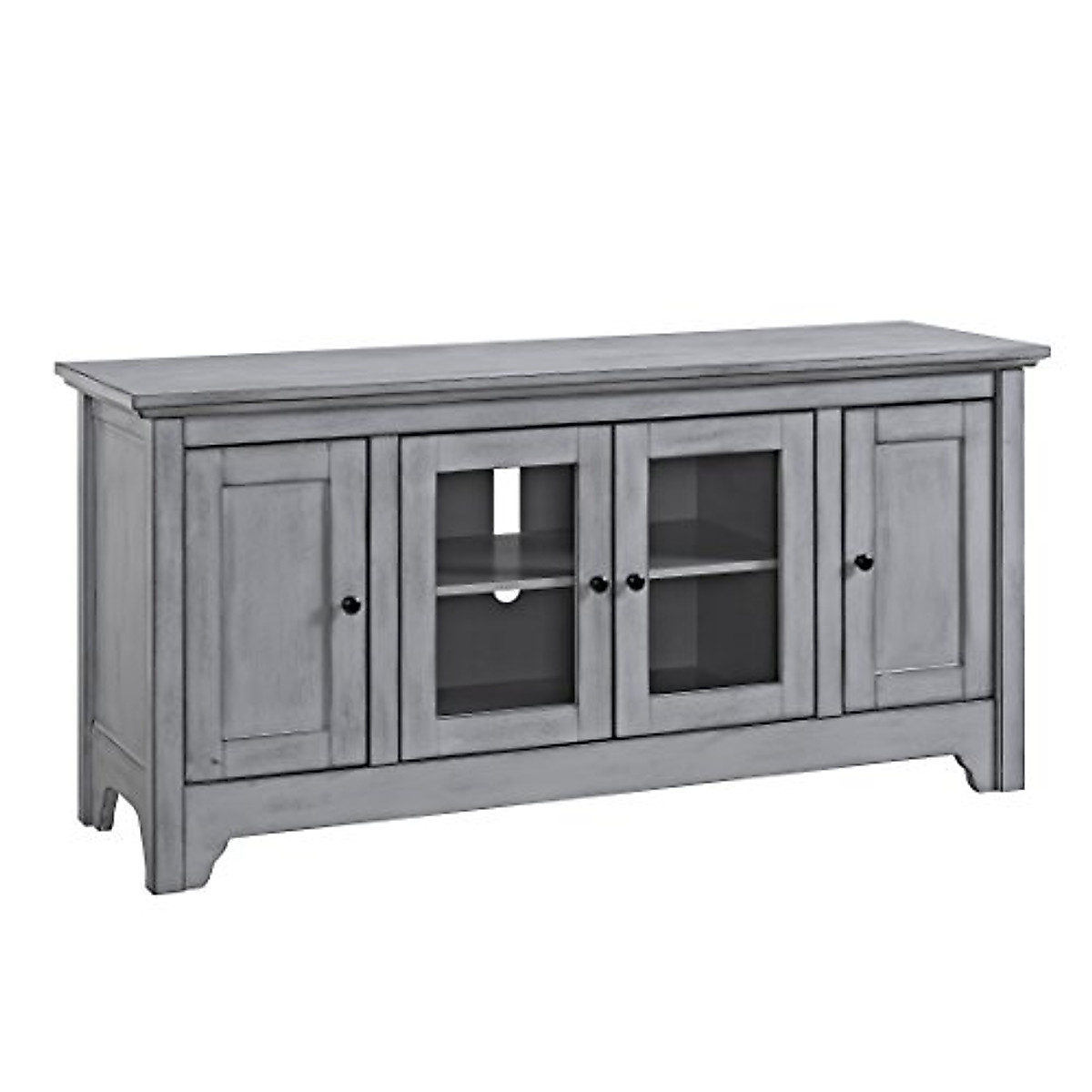 Walker Edison Wood Universal TV Stand with Storage Cabinets for TV's up to 58" Flat Screen Living Room Entertainment Center, 52 Inch, Grey