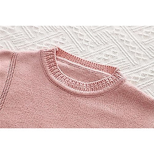 AwarFy Infant Toddler Girls Long Sleeve Sweet Bow Sweater Two Piece Set Fashion Preppy Knit Two Dresses (RD2#7, 5-6 Years)