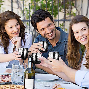 Metaspl Moscow Mule Mugs Set of 4 Black Plated Hammered Cups Stainless Steel 18oz for Cocktails Drinks