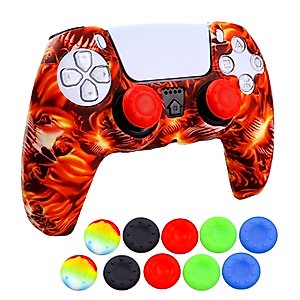 Silicone Skin for Ps5 Controller, 1pc Anti-Slip Shell Cover Case with 10 Joystick Grips for Playsation 5 Controller Wireless Gamepad(PS5 Controller #15)