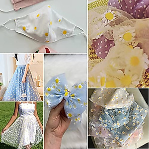 IONTACH Daisy Tulle Rolls 6 Inch by 10 Yards (30FT) Fabric Spool Tulle Ribbon for DIY Tutu Skirt Sewing Bow Wedding Decorations Craft Supplies (Aqua)