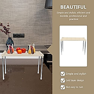 Mobestech Countertop Room Tier White Sundries Microwave Shelf Kitchen Living Household Condiment Holder Cabinet Organizer Bedroom Floor Functional Sundry Under Pantry Seasoning Home