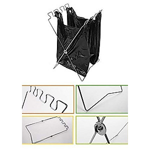 KABAKE Trash Bags Holder Stand, Grass Clippings Portable Fold Up Can, Trash Stand Holder for Camping Recycling Suitable in Bedroom, Kitchen, Camping Indoor Outdoor