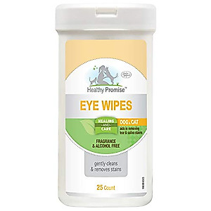 Four Paws Healthy Promise Pet Eye Wipes for Dogs and Cats 25 Count
