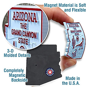 Arizona Small State Magnet by Classic Magnets, 1.7" x 1.9", Collectible Souvenirs Made in The USA