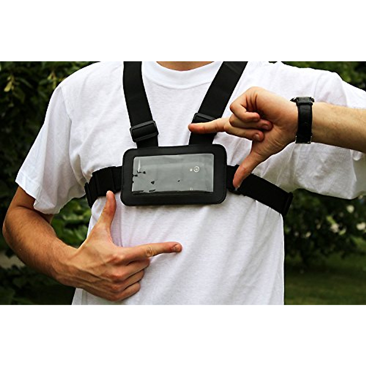 Designus Use Mobile Phone as Action Camera - Splashproof and Secure Body Chest Mobile Phone Holder Mount Harness Strap