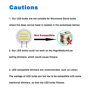 Makergroup 3W G8 LED Bulbs Dimmable 20W 25W 35W G8 T4 120V Halogen Replacement for Under Counter Lights, Under Cabinet Puck Lights Warm White 2700K 6-Pack