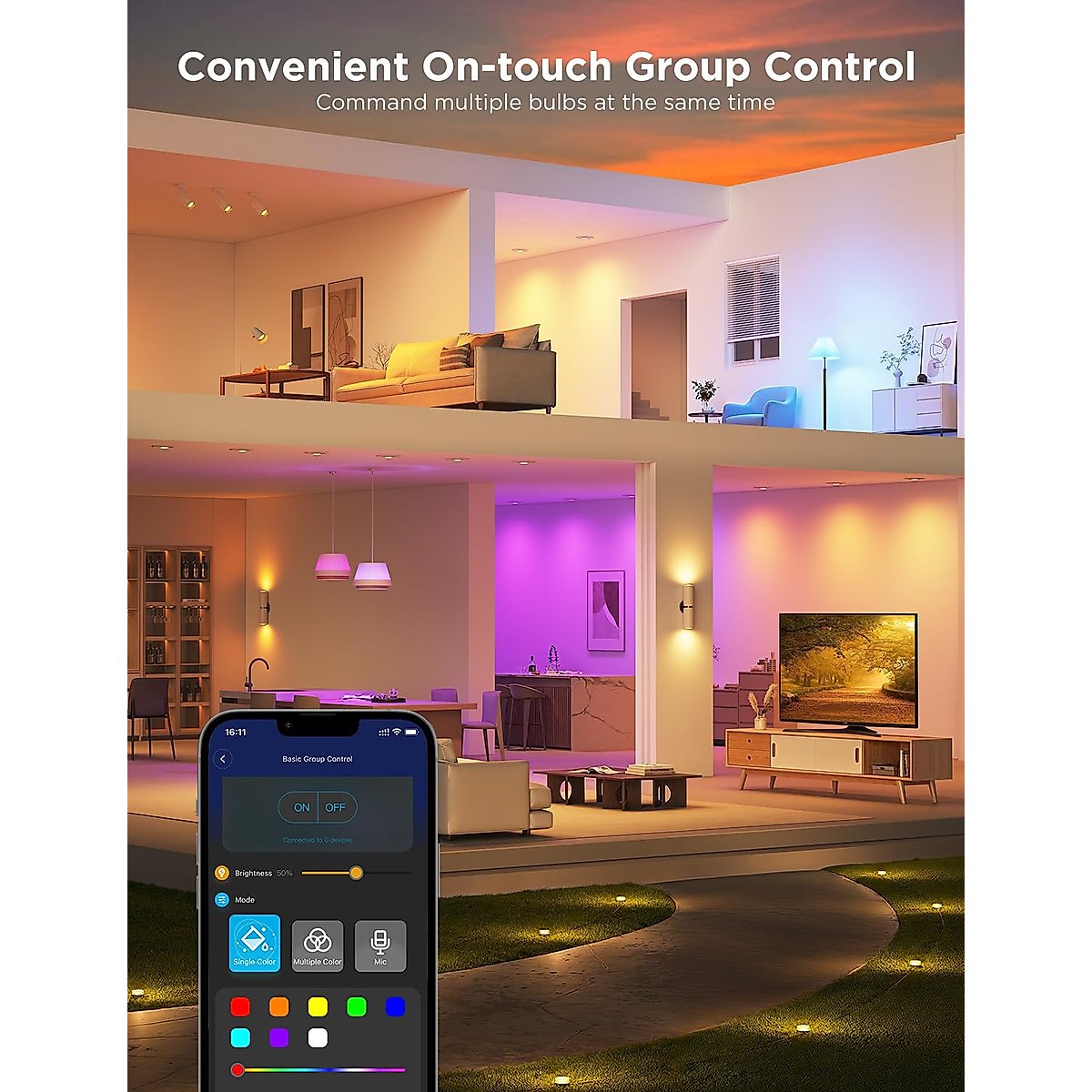 Govee Smart GU10 LED Bulb, MR16 GU10 Light Bulbs, Dimmable Color Changing Light Bulbs, 85 Dynamic Scenes, WiFi & Bluetooth LED Bulbs Work with Alexa, Google Assistant, Syncs with Music, 4 Pack