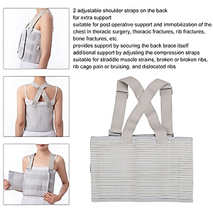 Rib Corset Reducing Support Chest and Sternum , Breathable Broken Back Suspenders Elastic Double Support Belt for Broken Chest Intercostal Support Elastic Sternum Belt