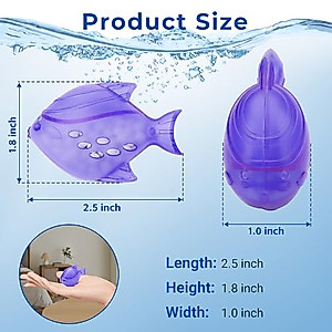 Funmit 12 Pack Universal Humidifier Cleaner Fish Compatible with Almost All Humidifiers and Fish Tanks, Purifies Water, Prevents Hard Water Build-Up, Reduces Scale, Purple