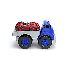 Green Toys Flat Bed Truck Blue/Grey & Race Car Red, 12 months - 6 years