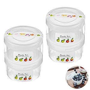 WonLiq 4 Pack - Small Food Storage Container with Lids, Reusable Plastic Fresh Fruit, Berry, Snack, Nut Organizer Box for Refrigerator, BPA Free | Microwave | Dishwasher