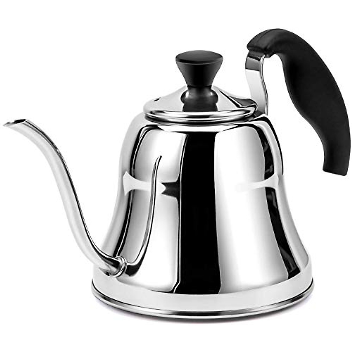 Chefbar Tea Kettle for Stovetop, Barista's Choice Gooseneck Pour Over Coffee Kettle with Flow Control, Food Grade Stainless Steel Water Kettle, Tea Pot for Home & Kitchen Small Tea Kettle 28oz, Silver