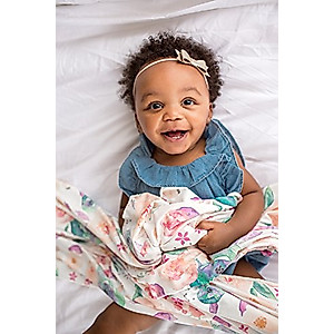 Copper Pearl Large Premium Knit Baby Swaddle Receiving Blanket Floral Bloom