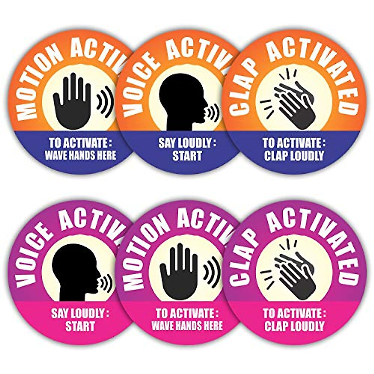 Prank Stickers - (Pack of 120) 2" Large Round Fake Voice Motion Clap Activated Funny Gag Gifts for Adults Kids Labels Sign for Doors Vending Machines