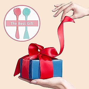 2 Pack Silicone Face Scrubber, 4 in 1 Facial Cleansing Brush, Handheld Face Wash Brush for Pore Cleansing, Gentle Exfoliating, Removing Blackhead, Blue and Pink