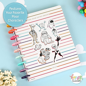 Happy Planner Disney Pixar 2023 Planner for Jan. 2023–Dec. 2023, 12-Month Daily, Weekly, and Monthly, Bright Year Vertical Layout, Classic Size, 7 Inches by 9 3/4 Inches