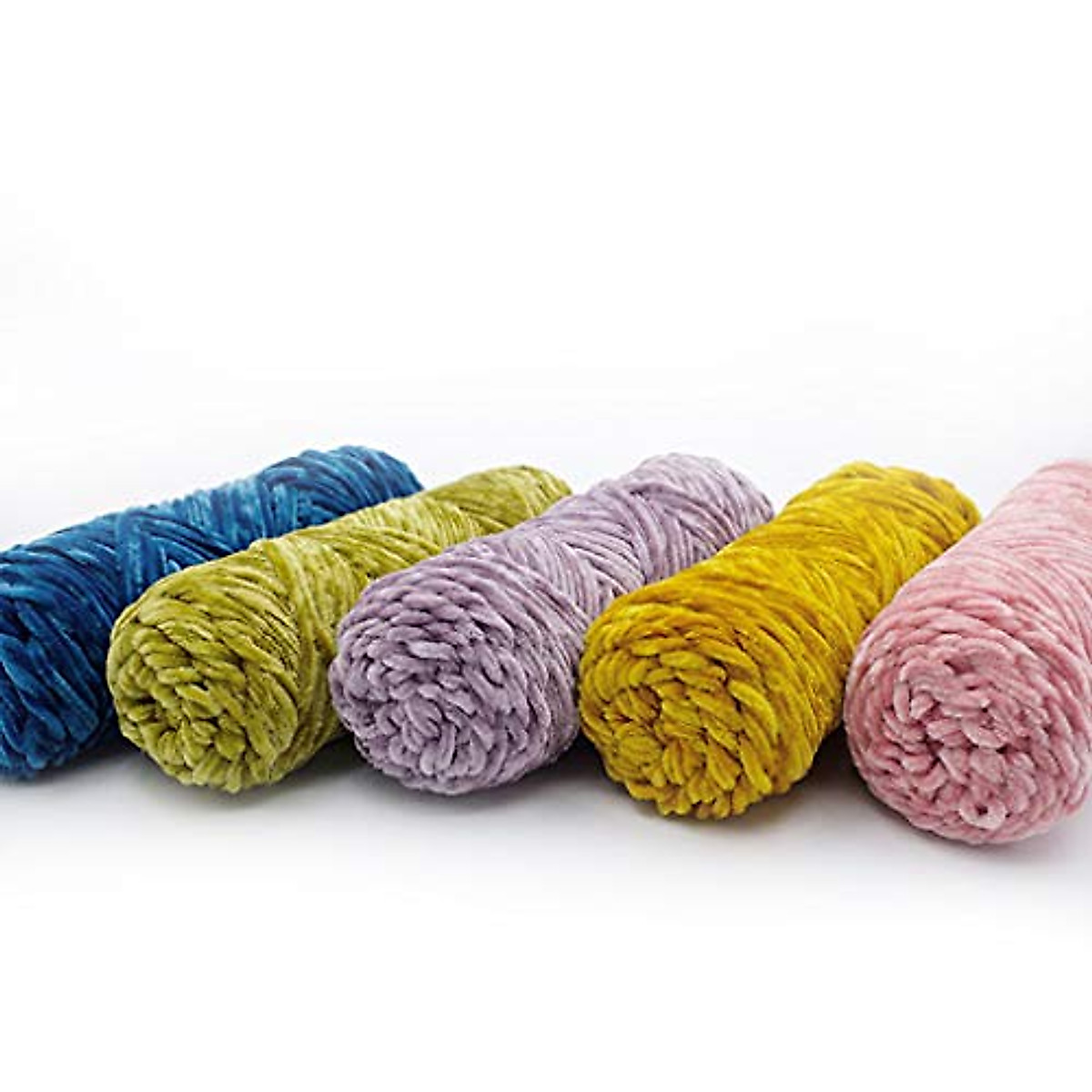 Dsxnklnd Velvet Chenille Yarn for Hand-Knitted Crochet Thread DIY Craft Scarf Sweater