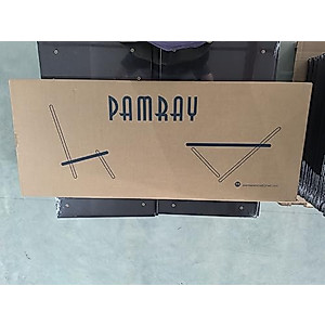 Pamray 47'' Rounded Corner Home Office Desk with Thickened Bottom Crossbar and Cable Trough & Cable Management Simple Computer Desk for Work and Gaming, Black