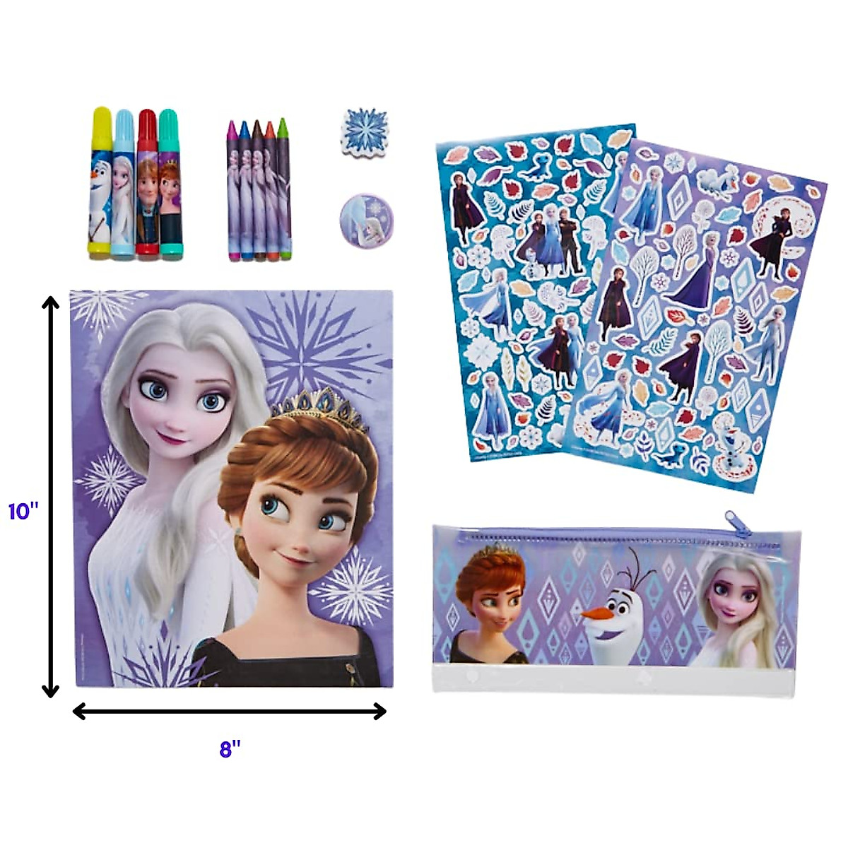 Disney Frozen 2 Elsa and Anna Kids Coloring Art and Sticker Set, 30 Pcs.