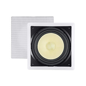 Monoprice Fiber In-Wall Speaker - 10 Inch, 300W Subwoofer, Easy Installation And Paintable Grill - Caliber Series