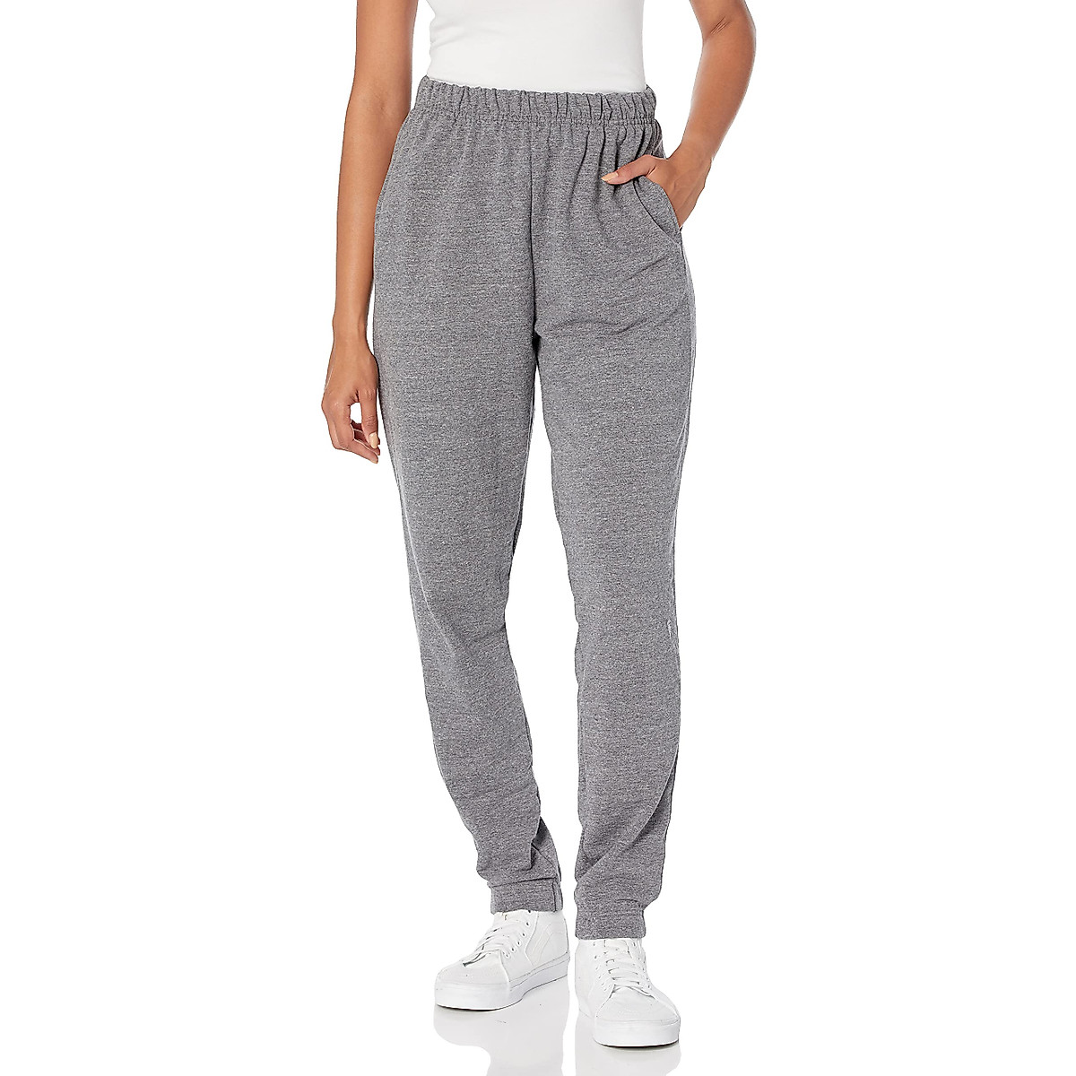 Hanes Comfortblend Originals French Terry Joggers, Lightweight Fleece Sweatpants for Women, 30", Available in Plus, Black 50R PE Heather, X Large